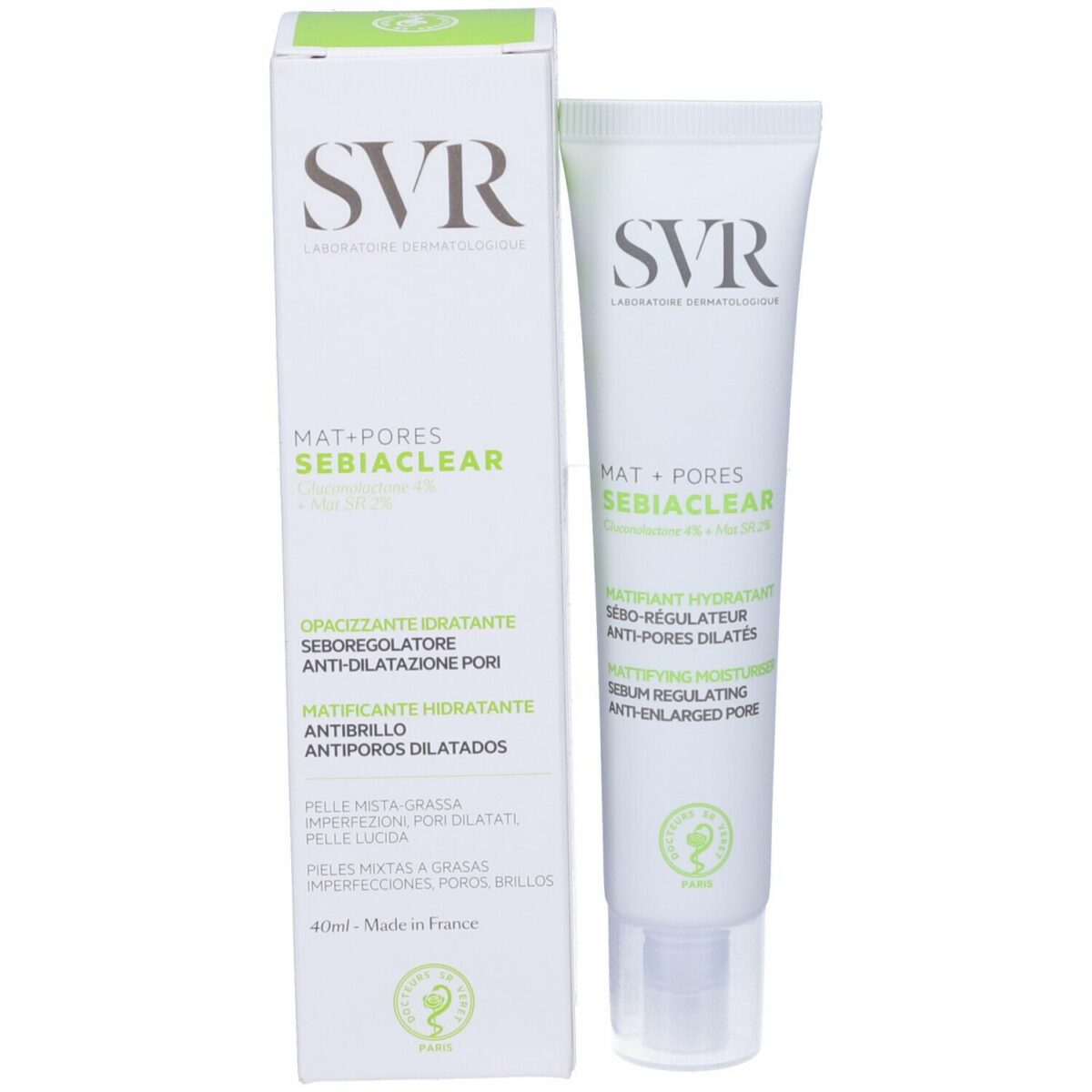 SVR Sebiaclear Mat+Pores Soin Matifiant 40ml + Gel Sebiaclear Offert ...