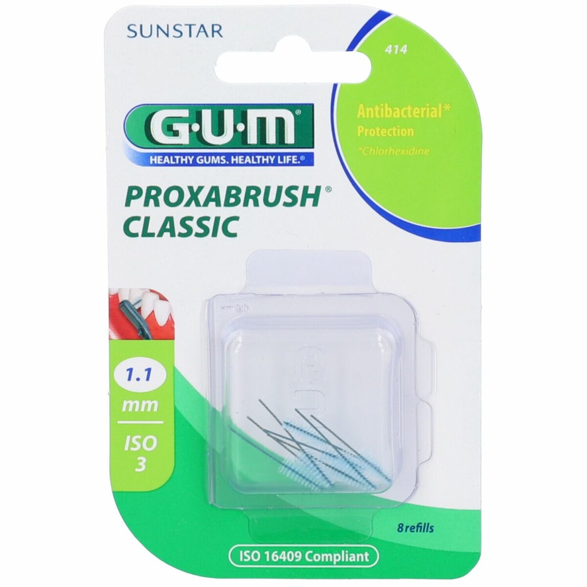 GUM Brossette Interdentaire Proxabrush Classic 1,1mm 414 - MaPara Tunisie