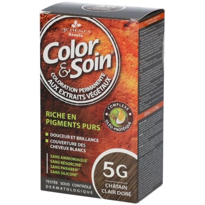 Color & Soin Kit Coloration Permanente Châtain Clair Doré 5G - MaPara ...