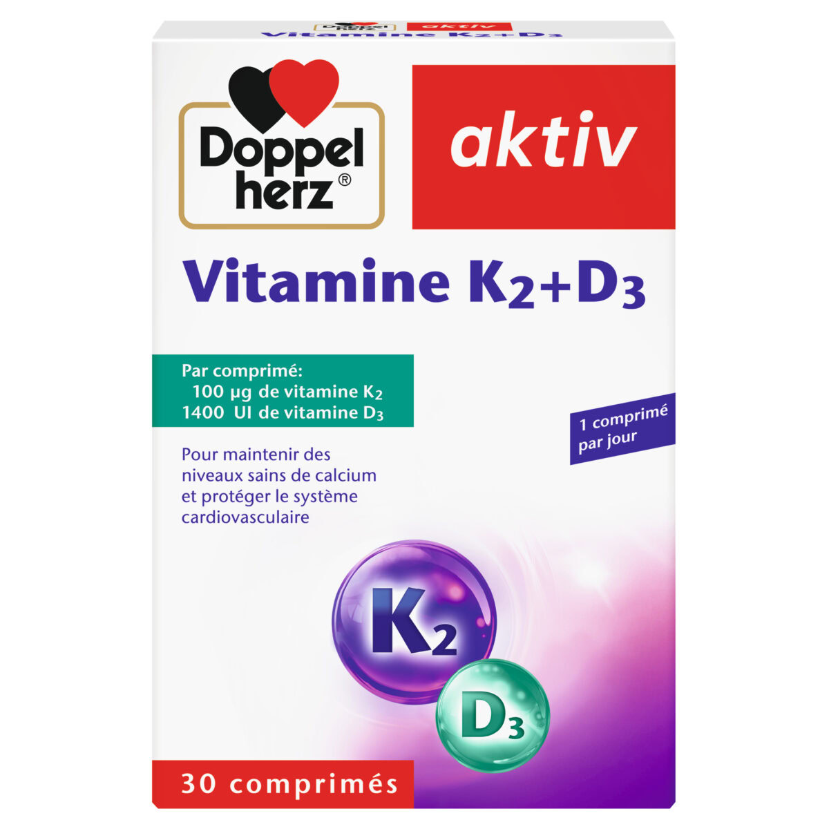 AKTIV Vitamine K2+D3 30 Comprimes - MaPara Tunisie