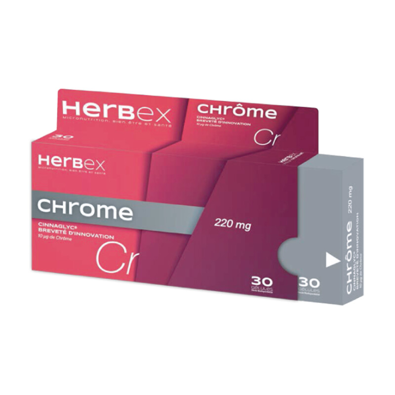Herbex Chrome 220mg 30 Gelules - MaPara Tunisie