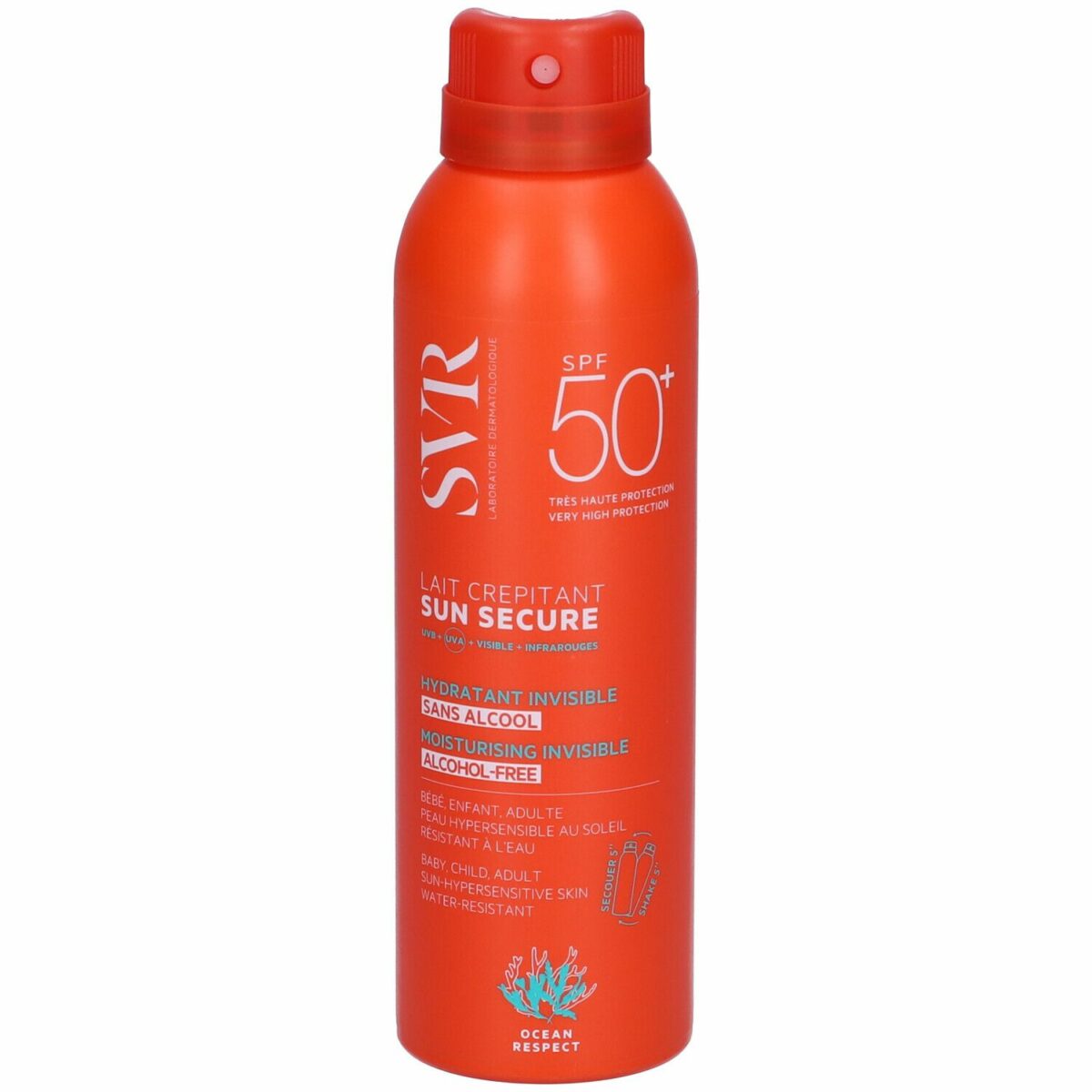 SVR Sun Secure Lait Crépitant SPF50+ 200ml - MaPara Tunisie