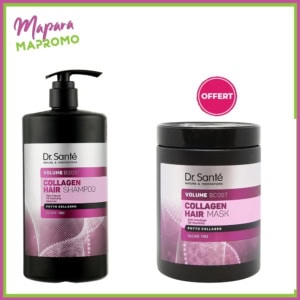 Dr Sante Collagen Hair Shampooing Volume Boost 1L + Masque Volume Boost ...