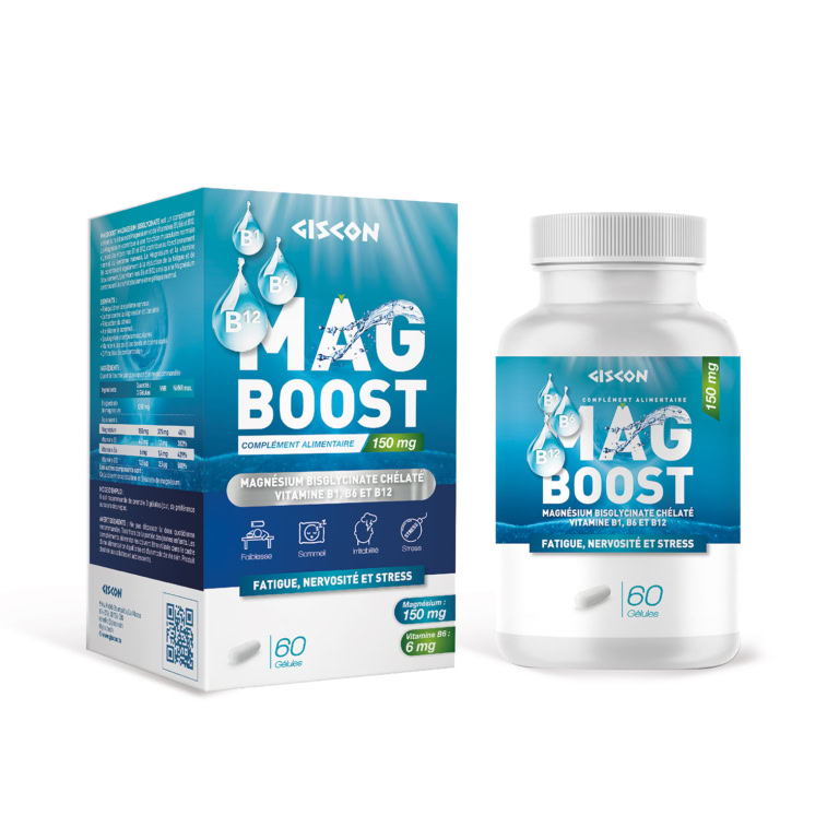 MagBoost Magnésium Bisglycinate 60 gélules - MaPara Tunisie