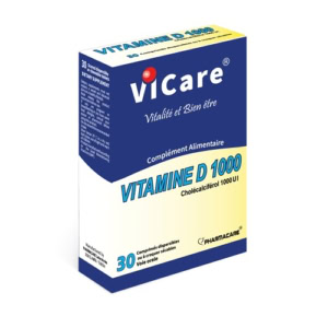 Pharmacare Vicare Vitamine D3 1000 UI - MaPara Tunisie