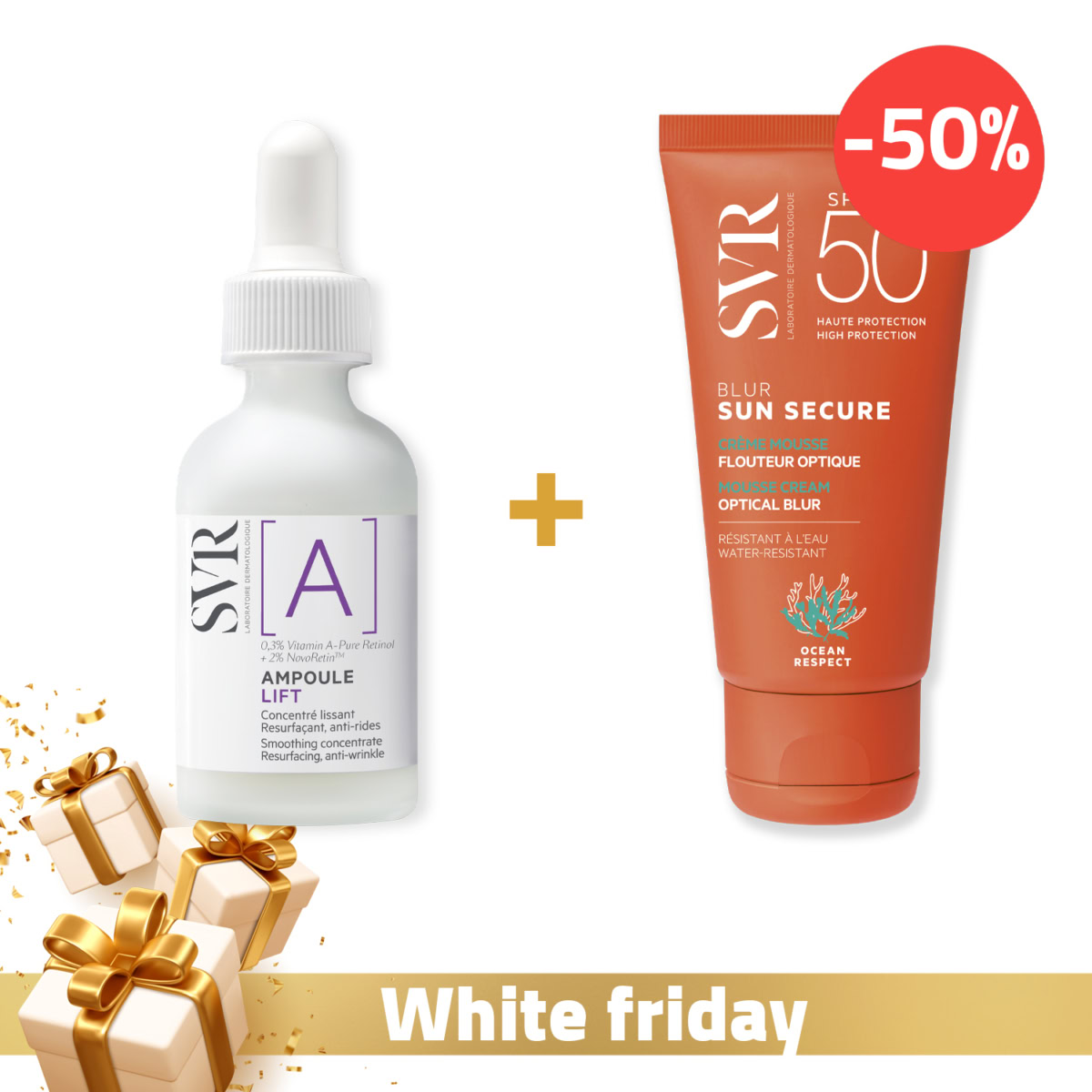 SVR Sérum Rétinol Ampoule A Lift + Blur SPF50 à -50% - MaPara Tunisie