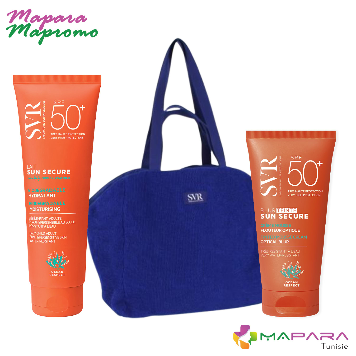 SVR Sun Secure Lait Hydratant Invisible SPF50+ 250ml + Sun Secure Blur ...